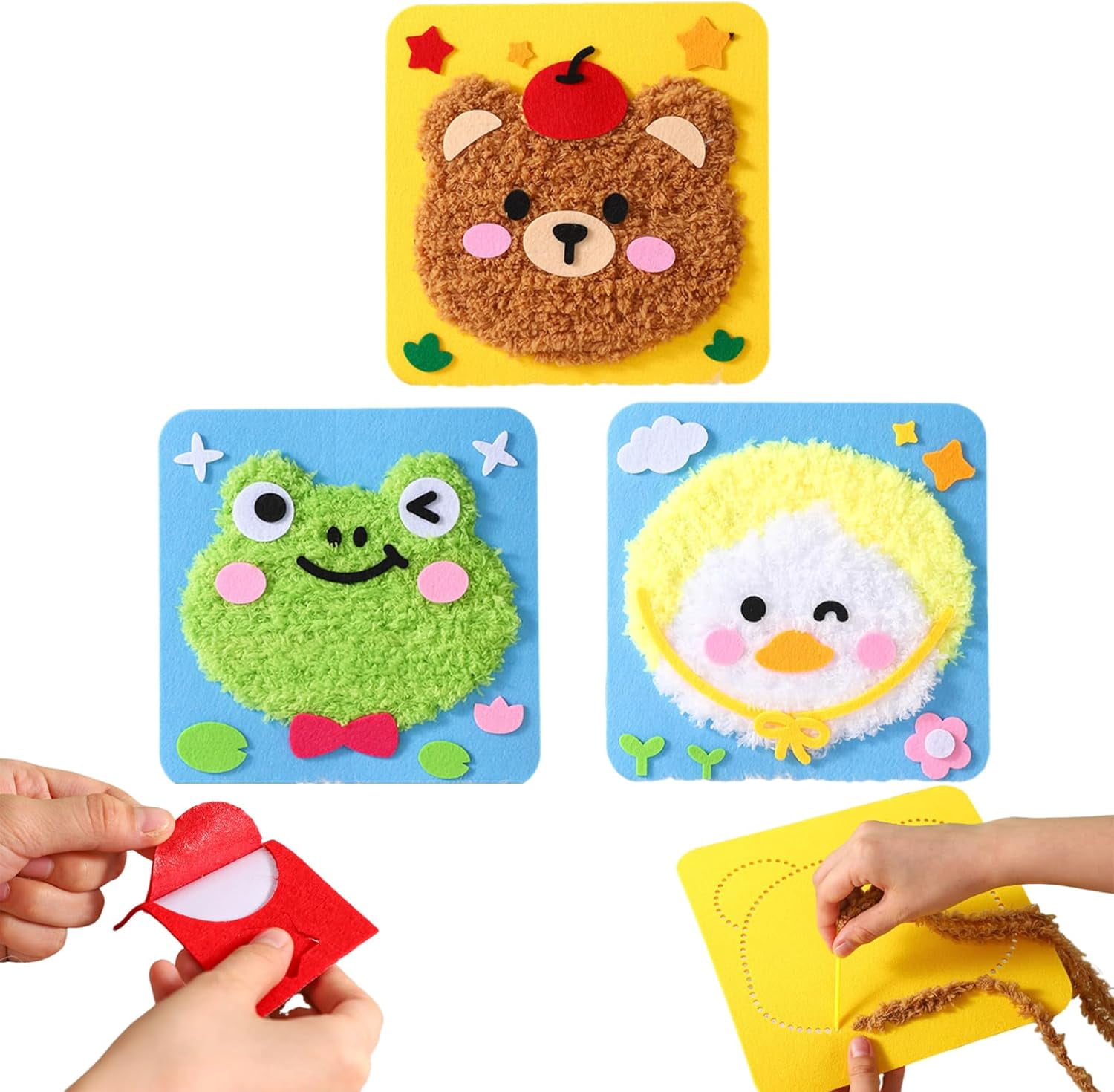 Cxyrna DIY Embroidery Doll Set, Cartoon Animal Sewing Craft Kit ...