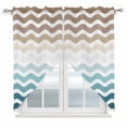 Cyan Brown Gradient Swag Curtain Valance for Window 2 Panels Water ...