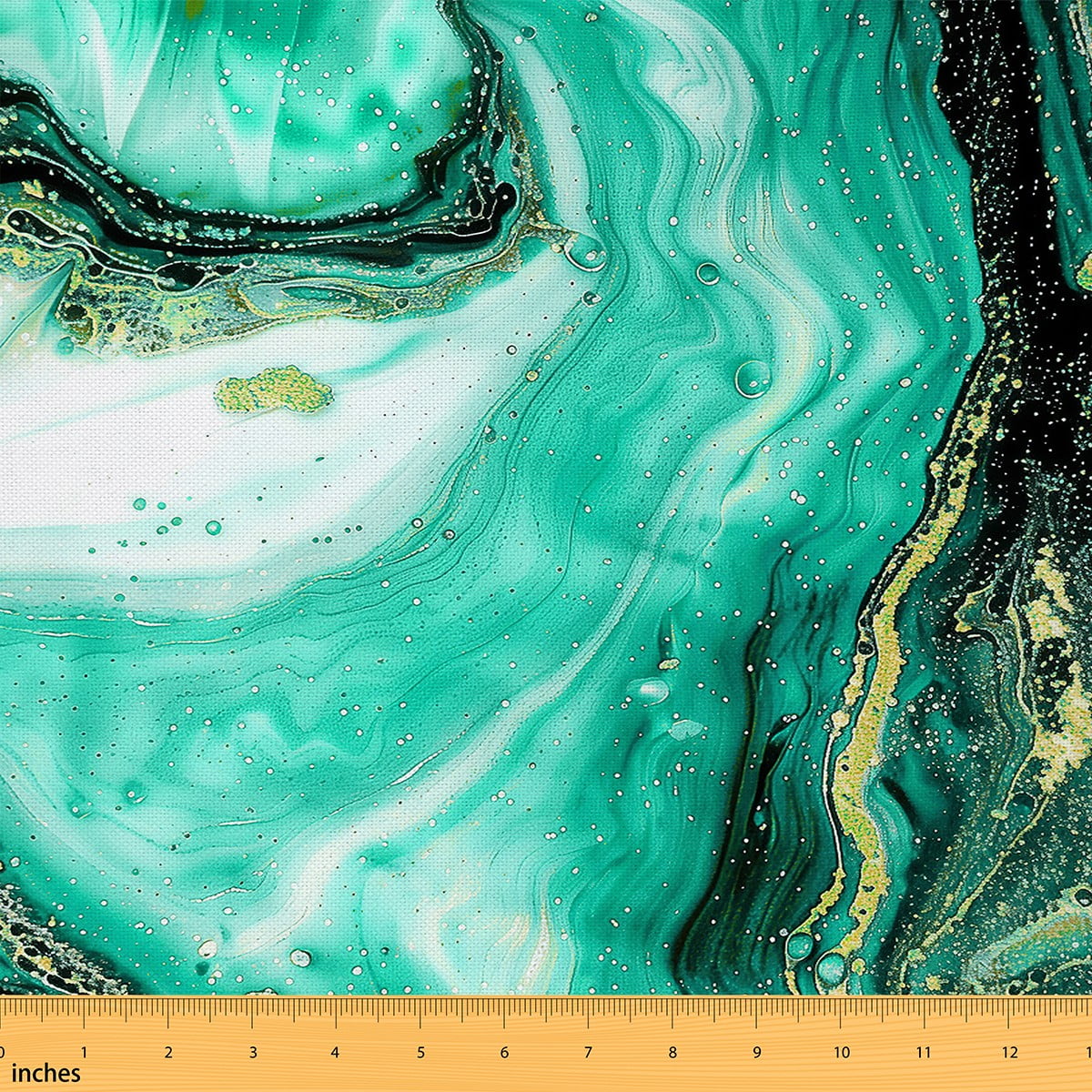 Cyan Gold Marble Upholstery Fabric,Glitter Marbling Texture Indoor ...