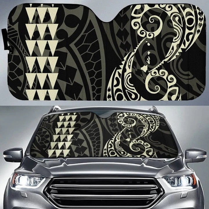 Cyan Green Kakau Polynesia Hawaii Car Sun Shade - Ah - J6 Cover Auto ...