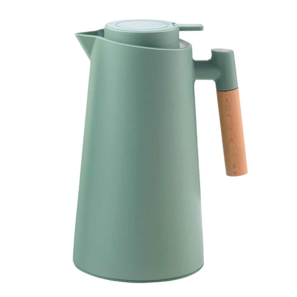 Cyan Household Thermos Pot With Glass Liner And Wooden Handle, Hot ...