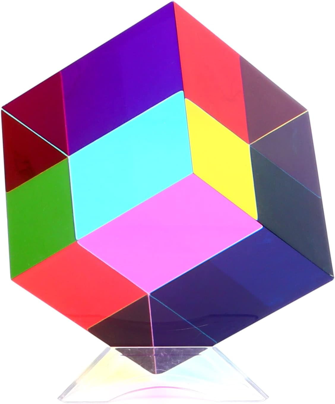 Cyan, Magenta & Yellow Color Cube with Stand -Acrylic Prism for ...
