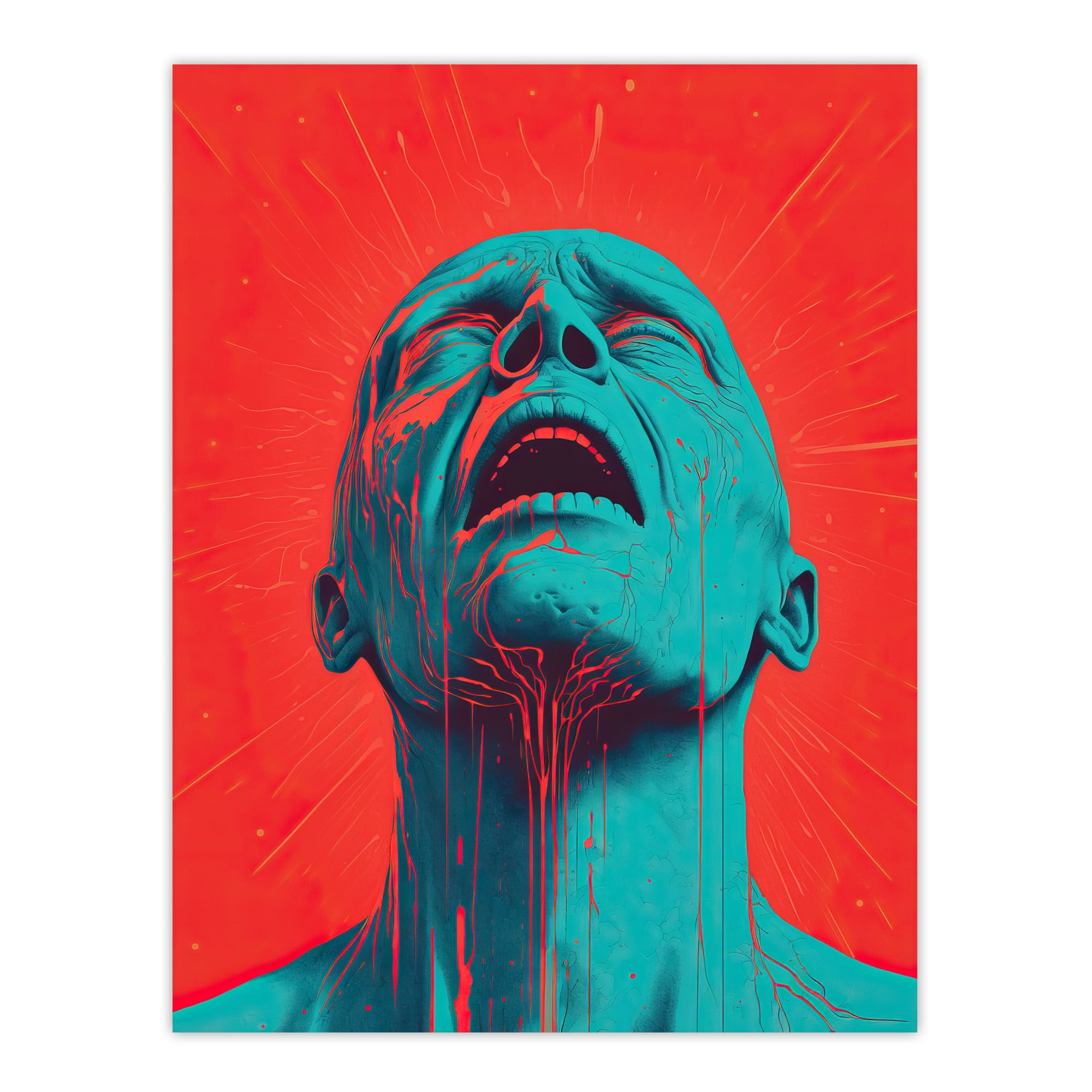 Cyan Nightmares By Lionel Davis Duotone Conceptual Pain Bright Bold ...