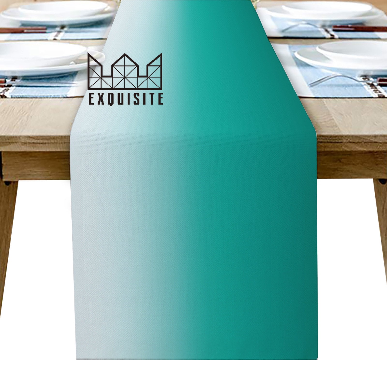 Cyan Turquoise Gradient Table Runner ration Home r Dinner Table ration ...