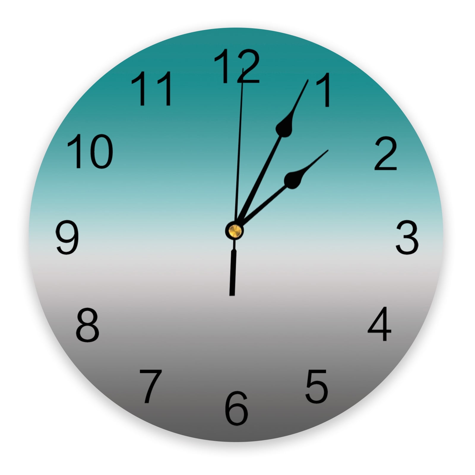 Cyan Turquoise Gray Gradient 3D Wall Clock Modern Design Living Room ...
