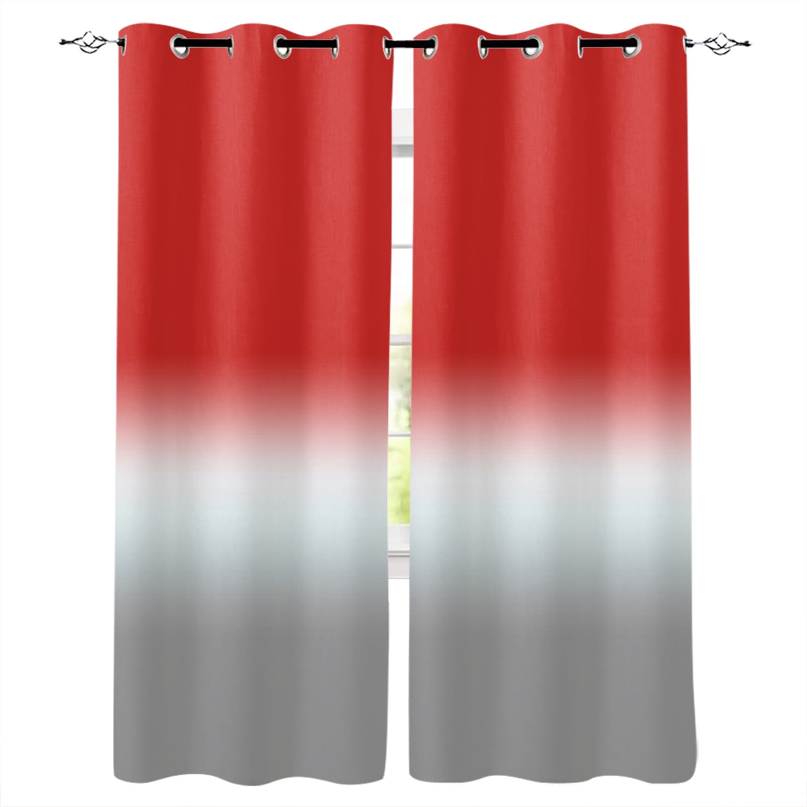 Cyan Turquoise Gray Gradient Window Curtains kids bedroom decor Curtain Home r Kitchen r Curtain ...