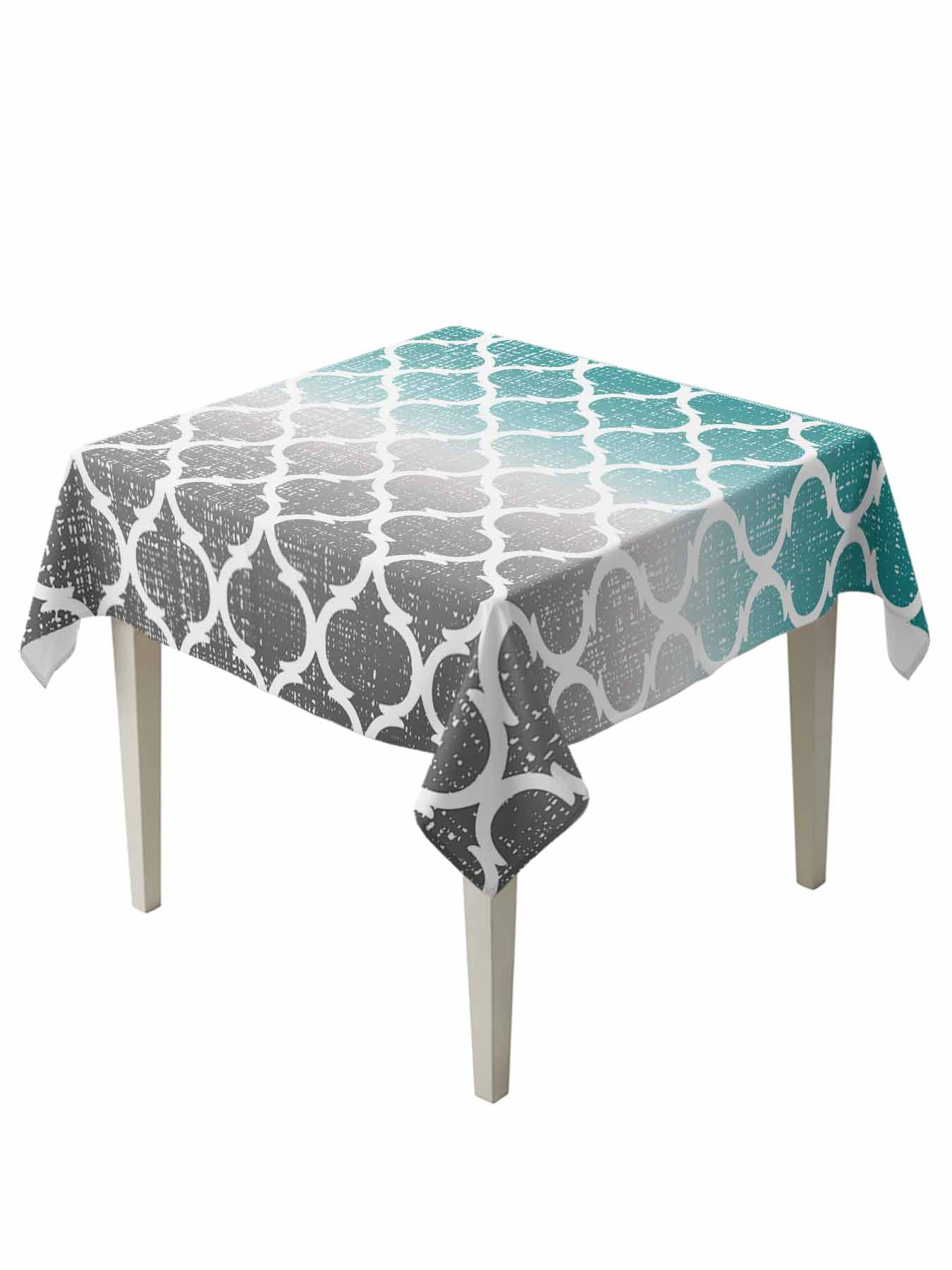 Cyan Turquoise Grey Gradient Table Cloth 60x60 Inch Square, Vintage ...