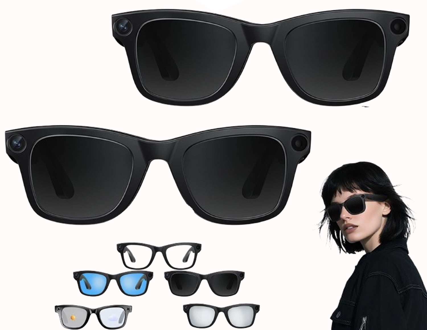 CyanVue AI Smart Glasses, Smart Glasses with Camera and Bluetooth, 800W ...