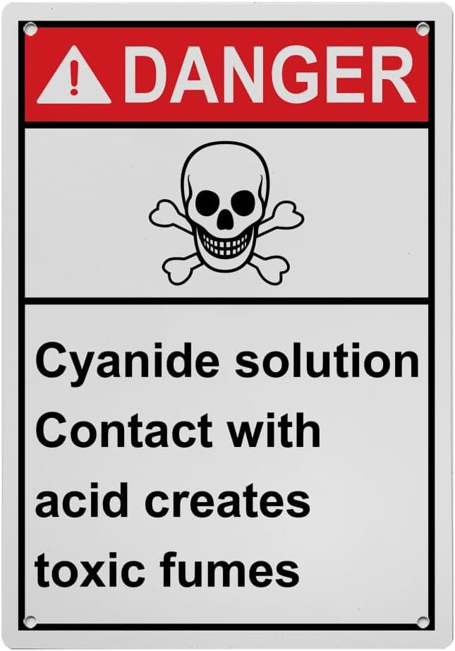 Cyanide Acid Sign 8"x12" - Toxic Fumes From Acid Contact, UV Resistant ...