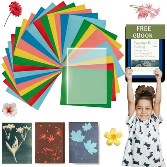 Cyanotype Kit (6 Colors) - 36 Pcs Cyanotype Paper, Sun-Activated Art ...