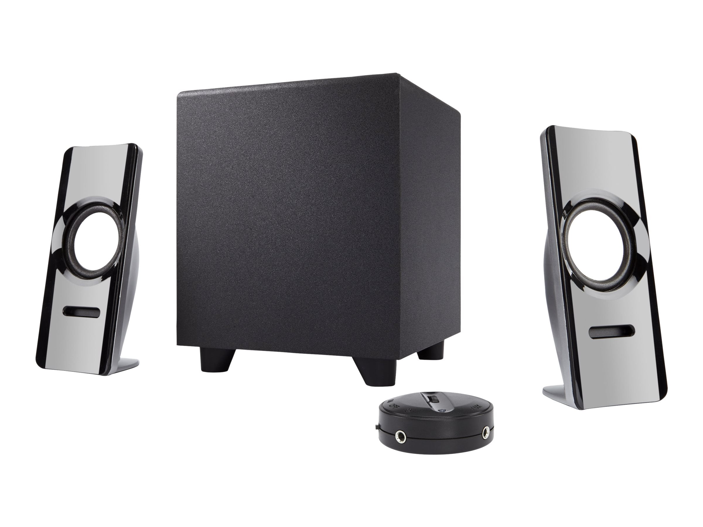Cyber Acoustics Curve CA-SP24 2.1 Speaker System, 10 W RMS, Gloss Black ...