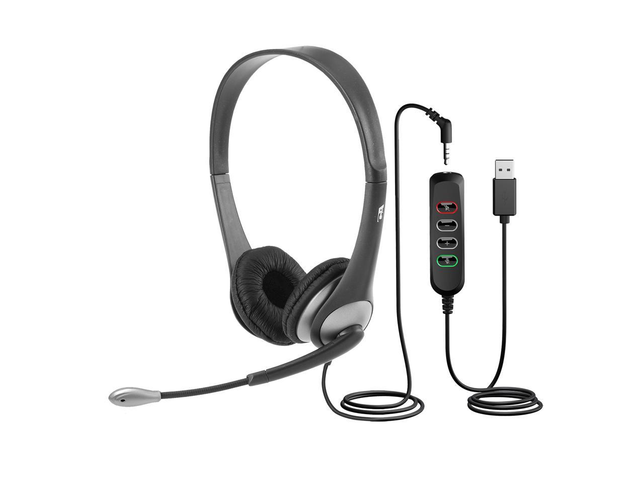 Compucessory, CCS15153, Stereo Headset with Volume Control, 1, Black ...