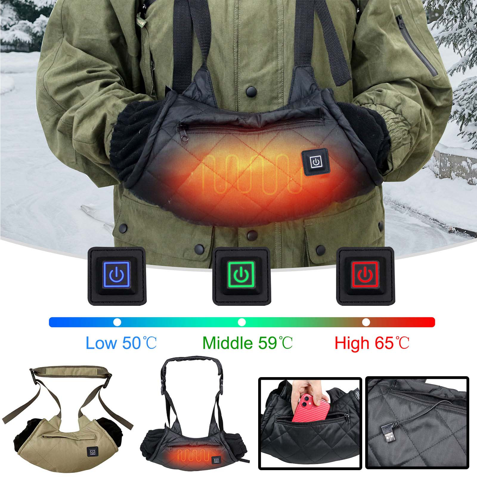 Cyber Deals Aufmer Unisex Heated Gloves Winter Ice Fishing and Outdoor ...