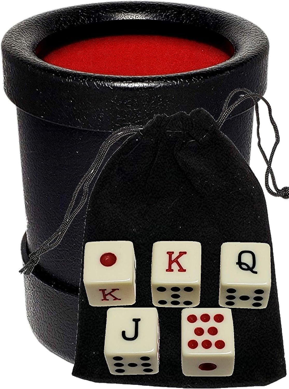 Cyber-Deals Spanish Poker Game Dice Set with Storage Pouch & Dice Roll ...