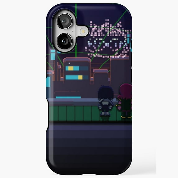Cyber Field Retro Game Background Art iPhone Case 17 16 15 14 13 12 11 ...