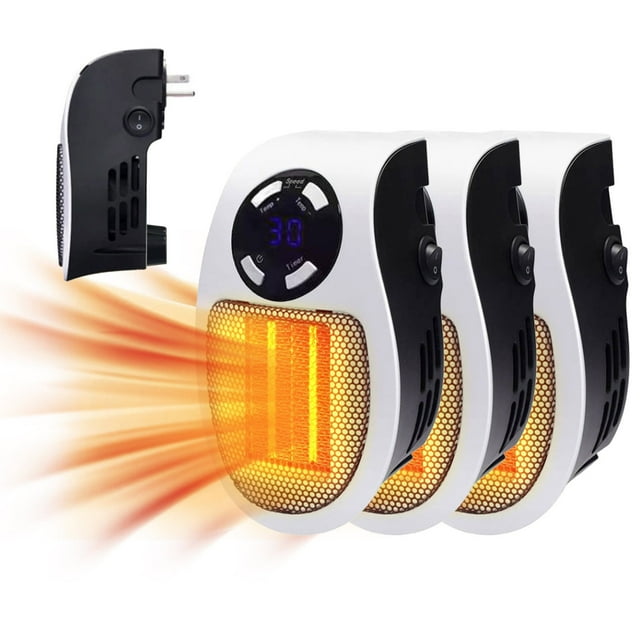 Cyber Heater,500W Mini Space Heater Small Top Heat Plug in Wall Heater ...