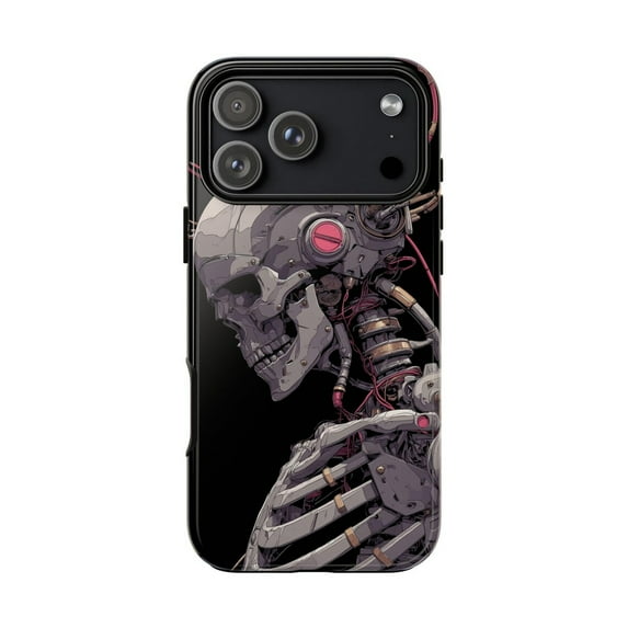 Cyber Mecha Skeleton Robot Anime Style Phone Case with iPhone 17 to 11 ...