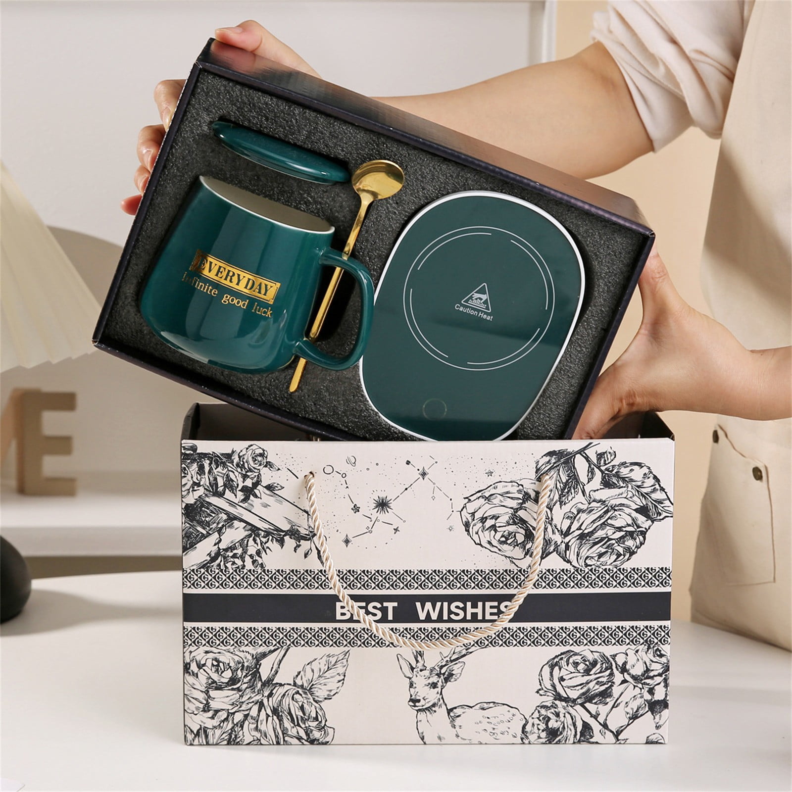 Sheghy Kitchen Gadget Set Heated Cup Mat Mugs Thermostatic Cups ...