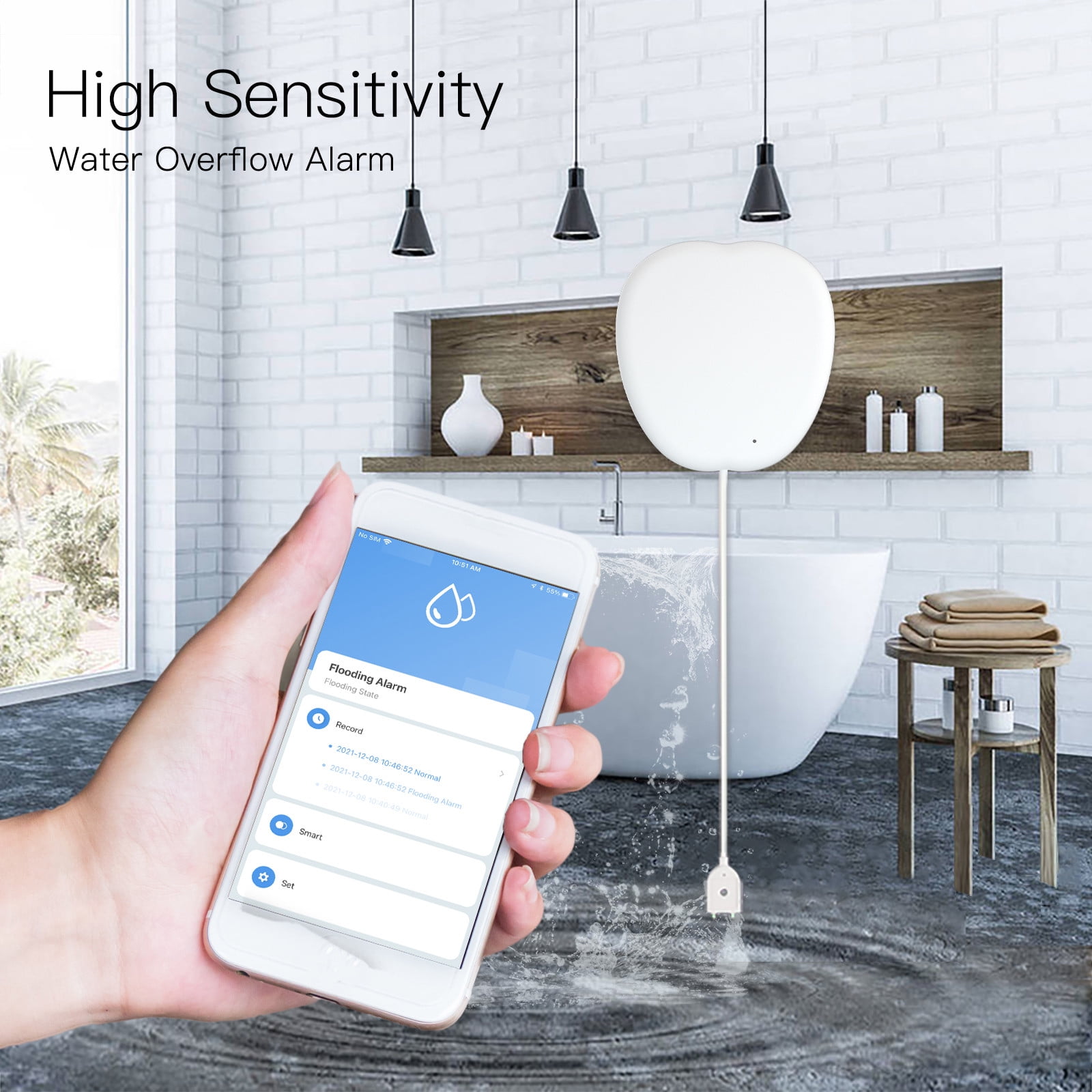 Electronics Deals Smart Wifi Water Leak Sensor,Water Detector Alarm ...