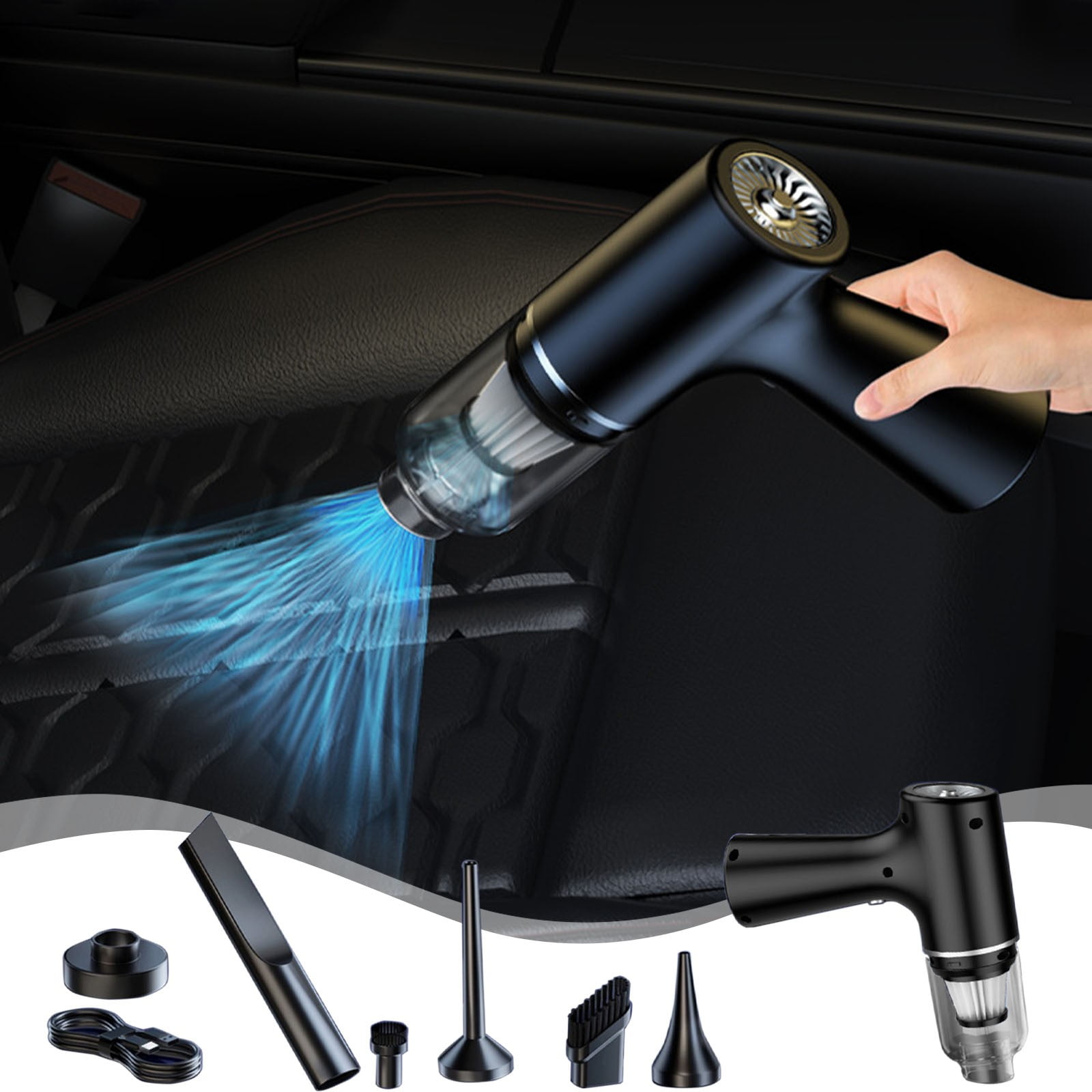Rkxzt Car Vacuum Cleaner, Wireless Charger, High-Power Suction Portable ...