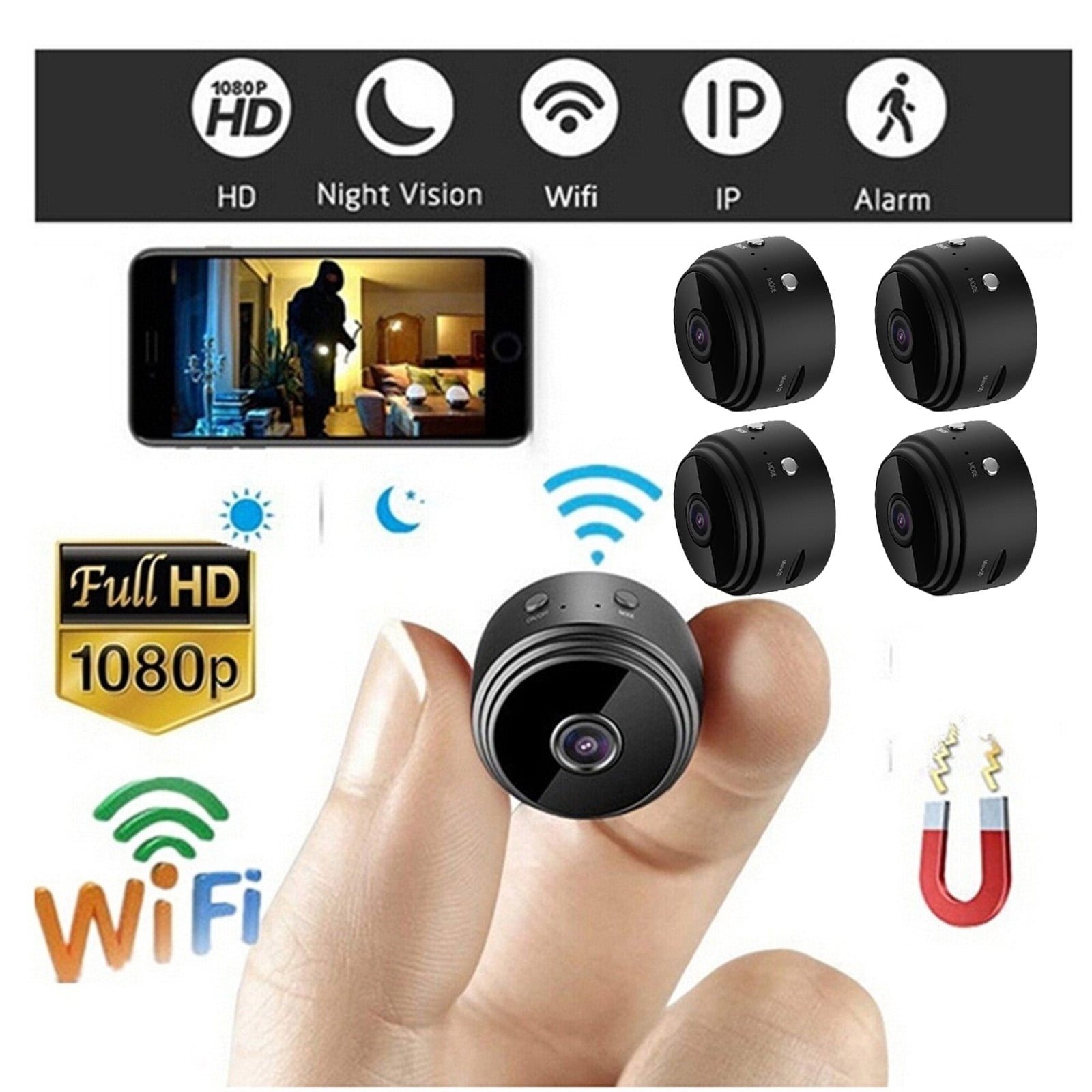 Viflosae Mini Spy Camera, WiFi Hidden Camera, Full HD 1080P, Night ...