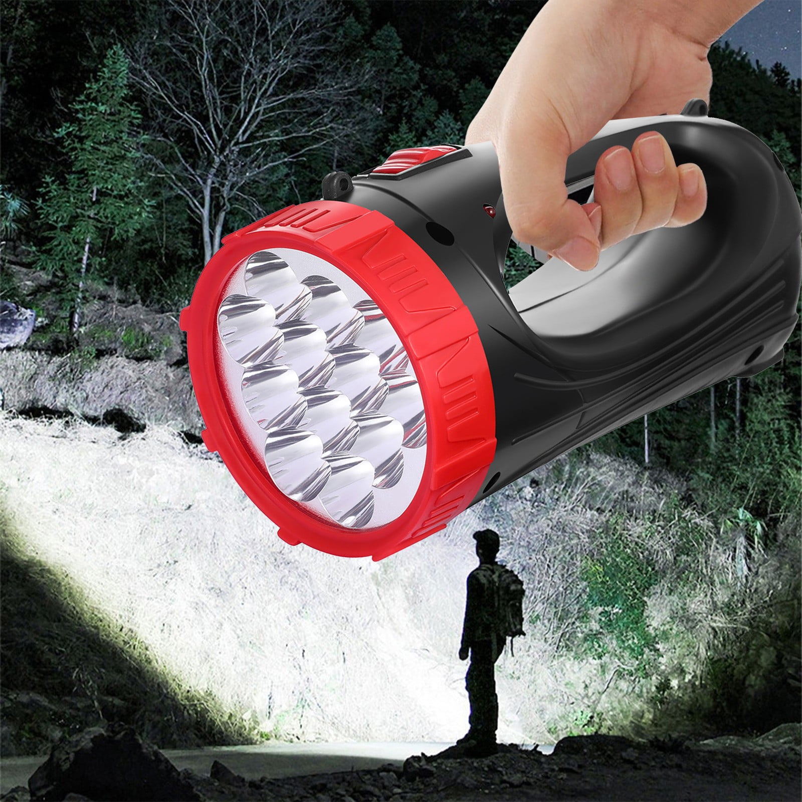 Nrmrqz LED Rechargeable Flashlight Outdoor Strong Light Searchlight ...