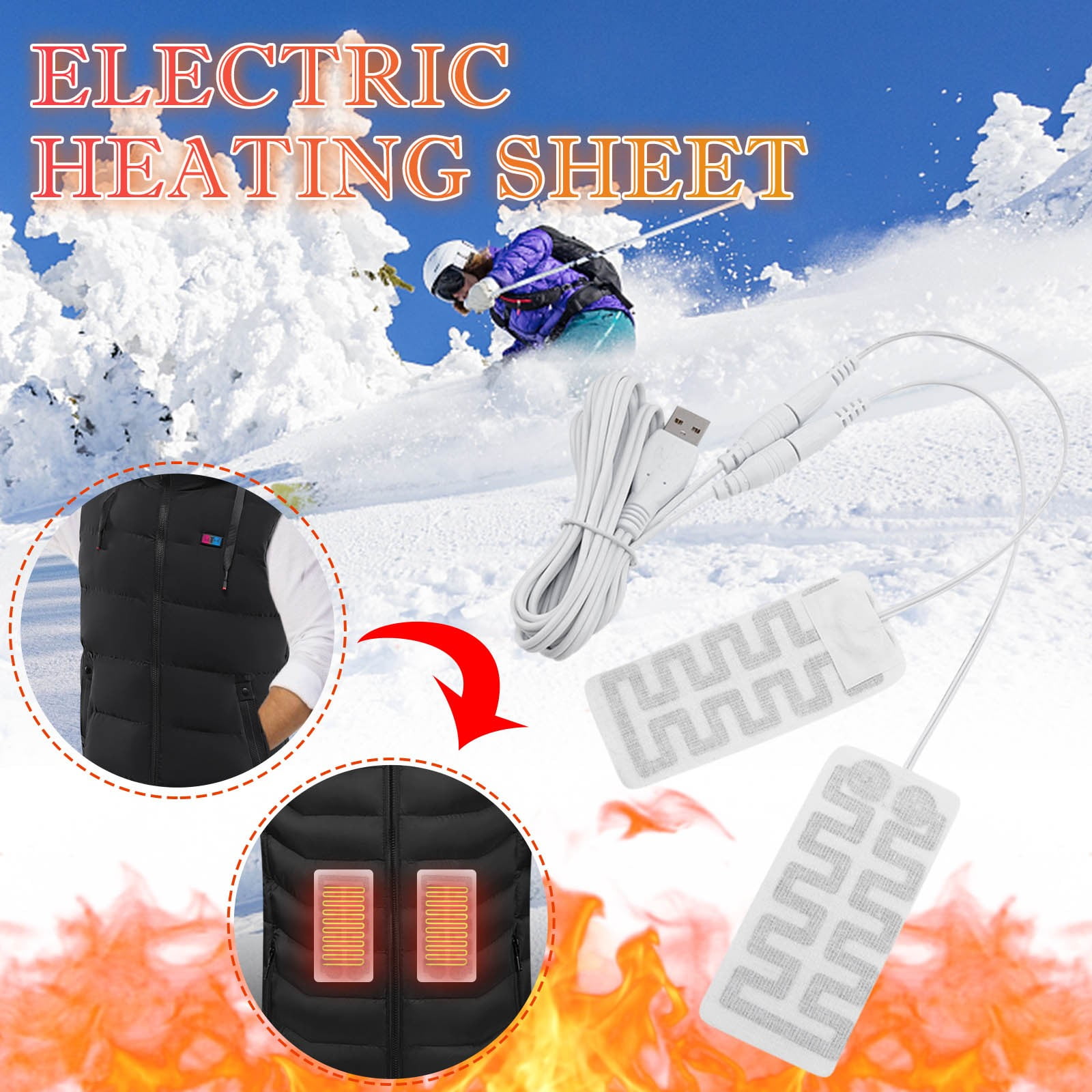 Nrmrqz USB Heating Pad Cloth Heater Pad Heating Film Carbon Fiber ...