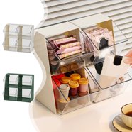 Weijiyouyu Coffee Storage Box Organizer Wooden Tea Box with 9 ...