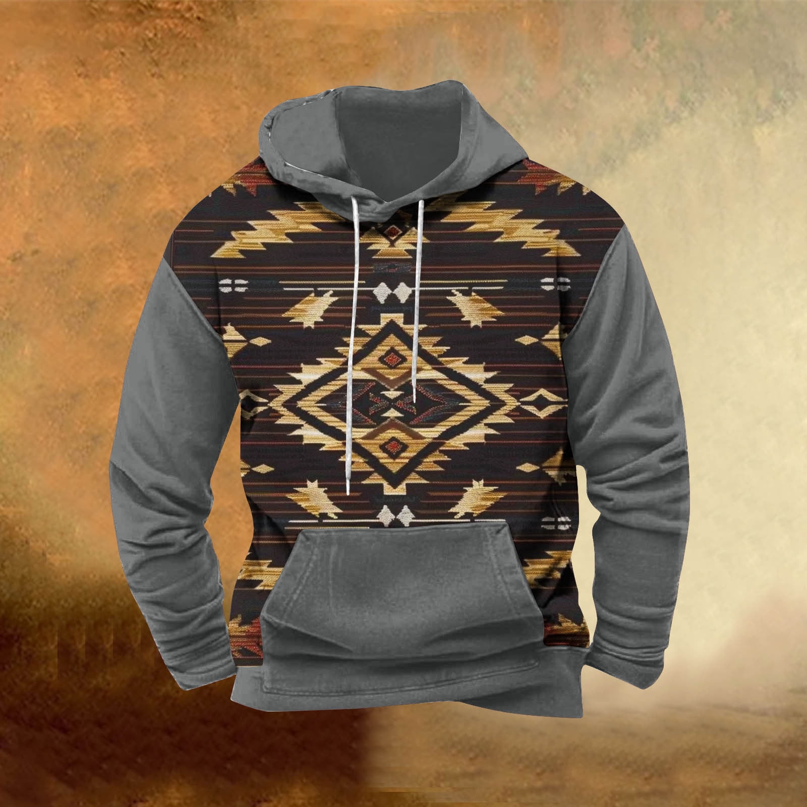 CaiJunJia George Mens Casual Western Aztec Hoodies Sweatshirt African ...