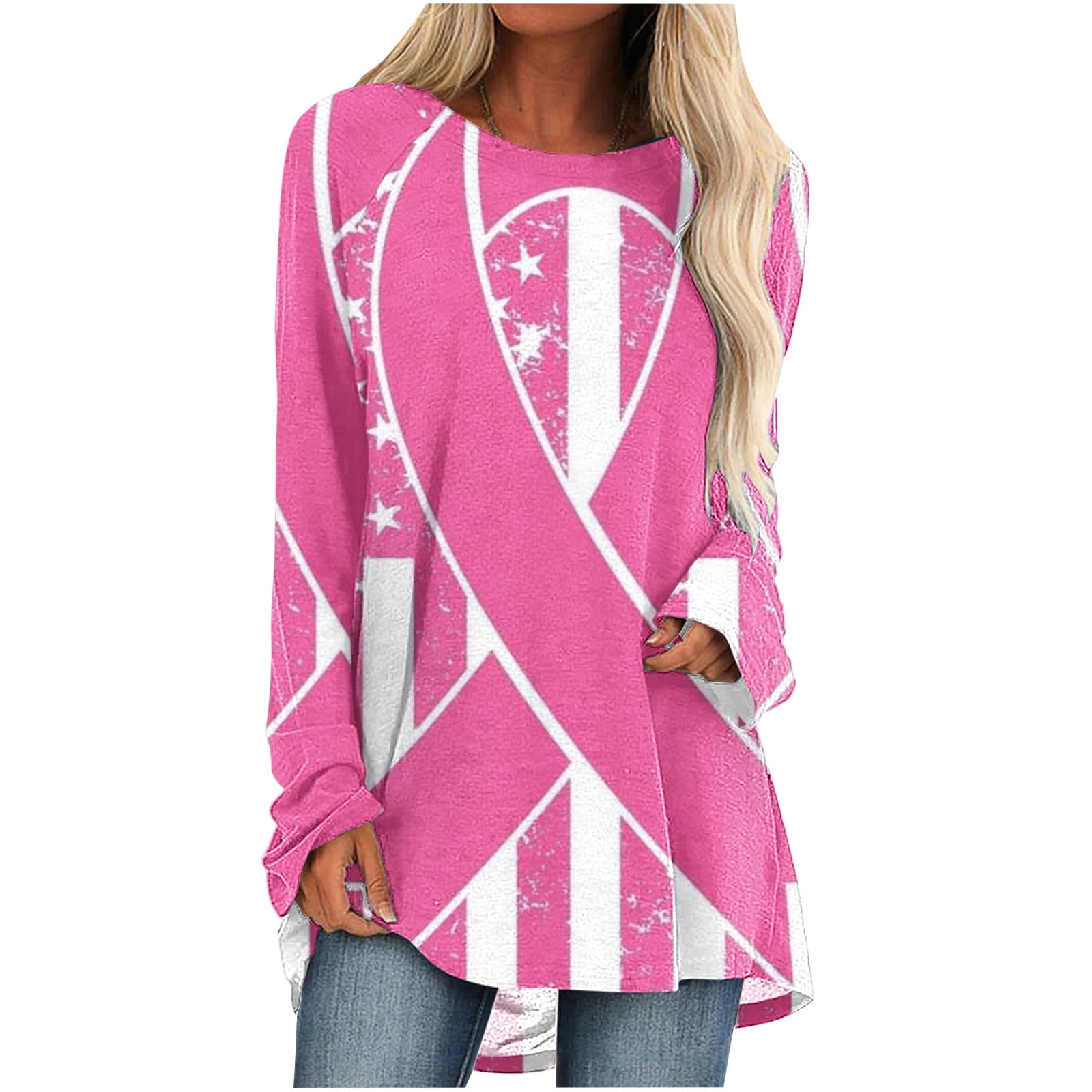 Cyber and Monday Deals Dianli Womens Sweaters Long Sleeve Round Neck ...