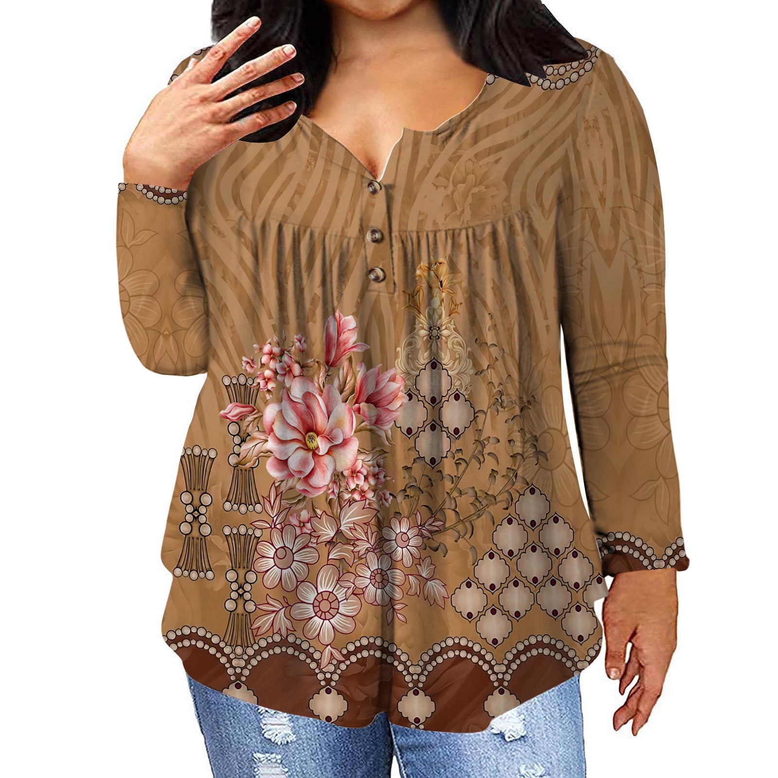 Cyber&Monday Deals Dyegold Women Plus Size Tops Teen Girls V Neck Tees ...