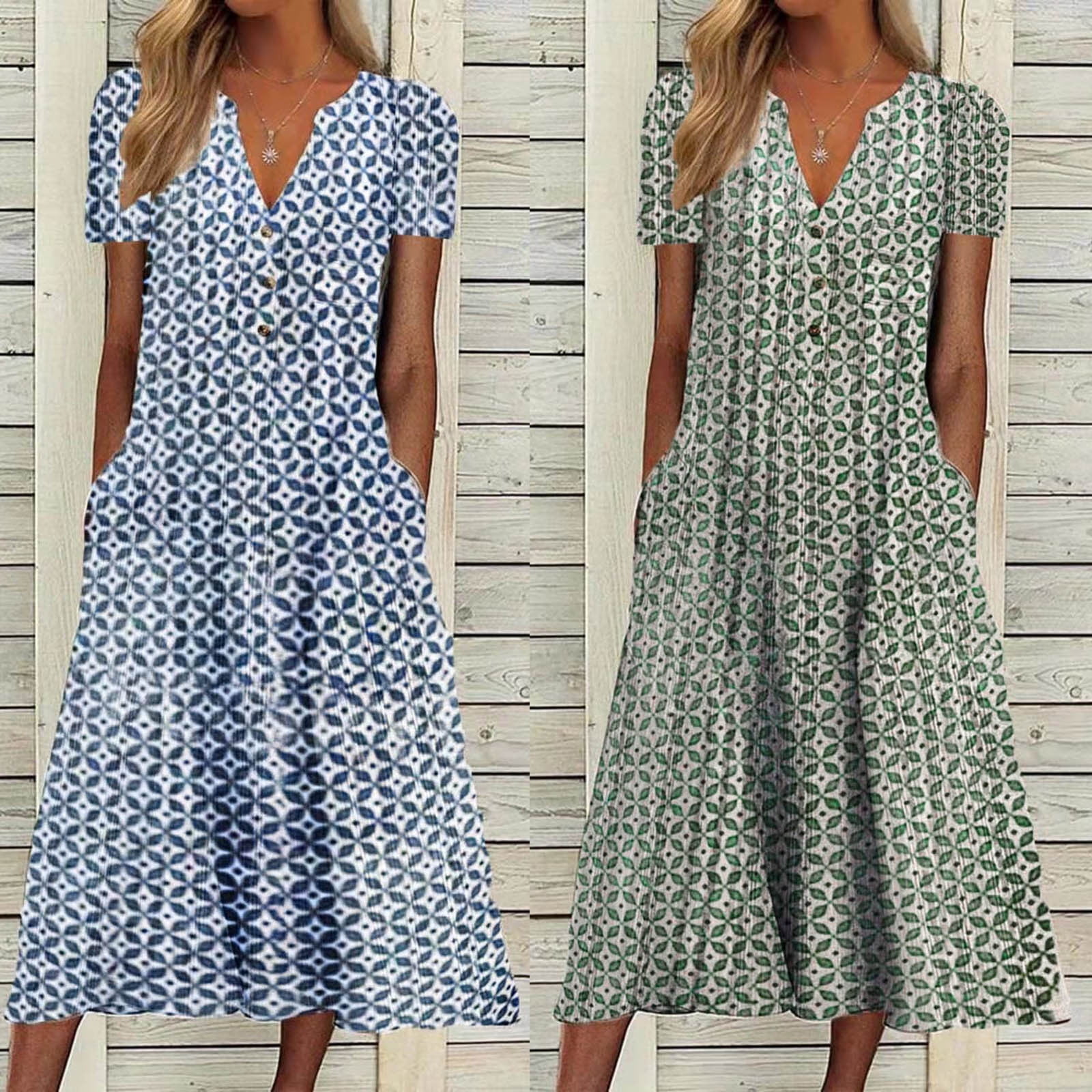 Formal Dresses for Women Plus Size Loose Swing Beach Fashion Long ...