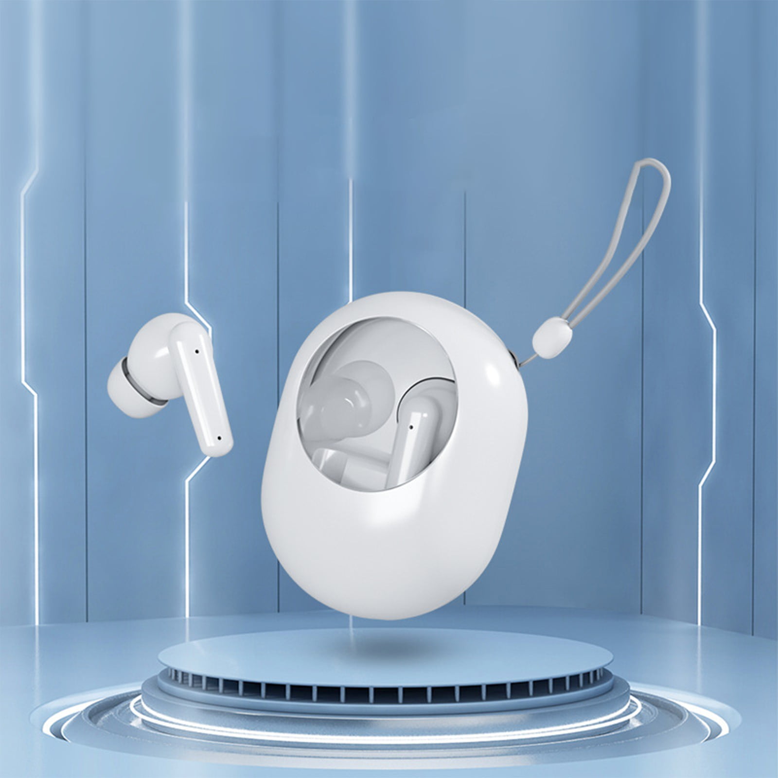 Latrodar Bluetooth Headphones 5.2 Wireless Earbuds Breathing Lamp Noise ...