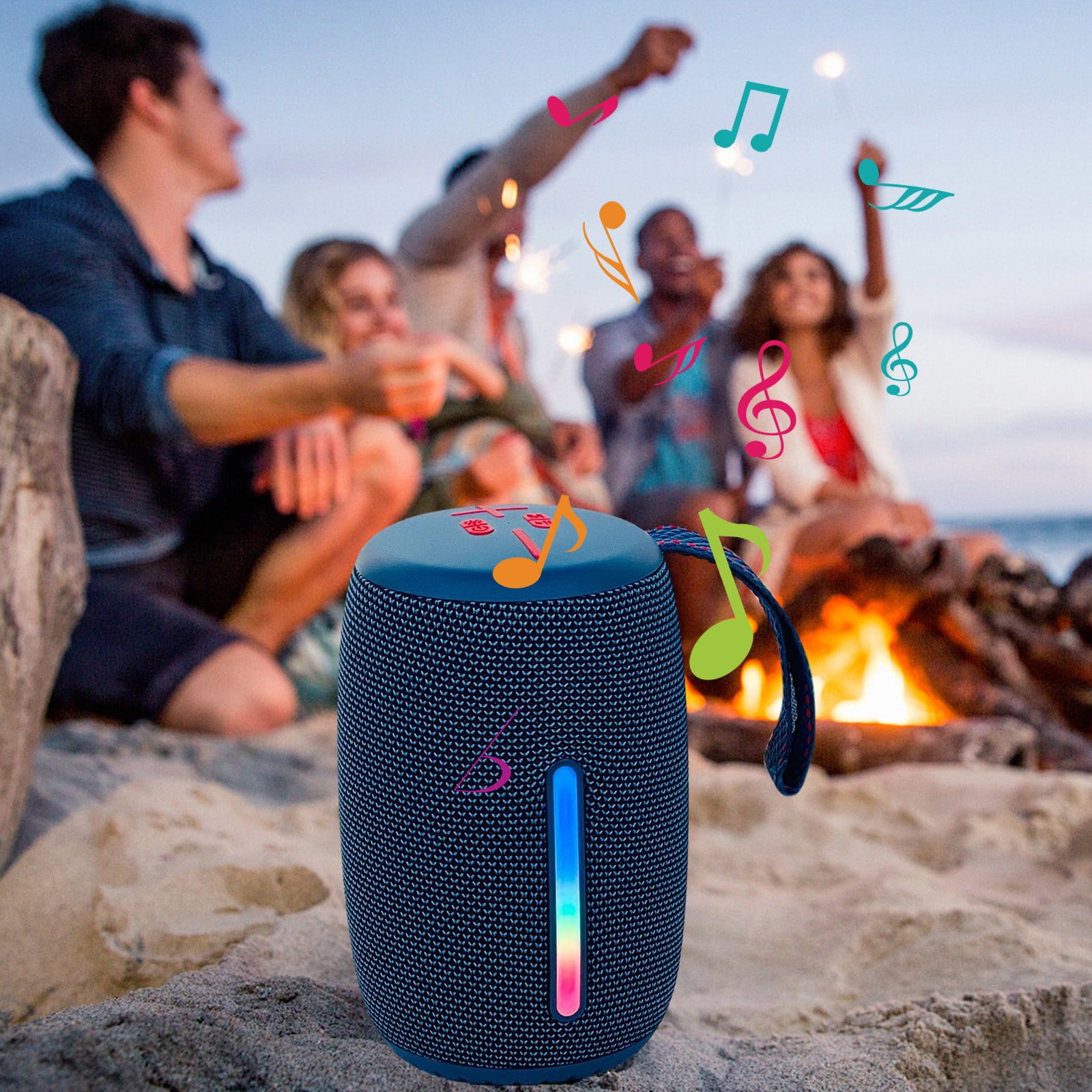 Latrodar Outdoor Portable Bluetooth Speaker With LED Light Long Standby ...