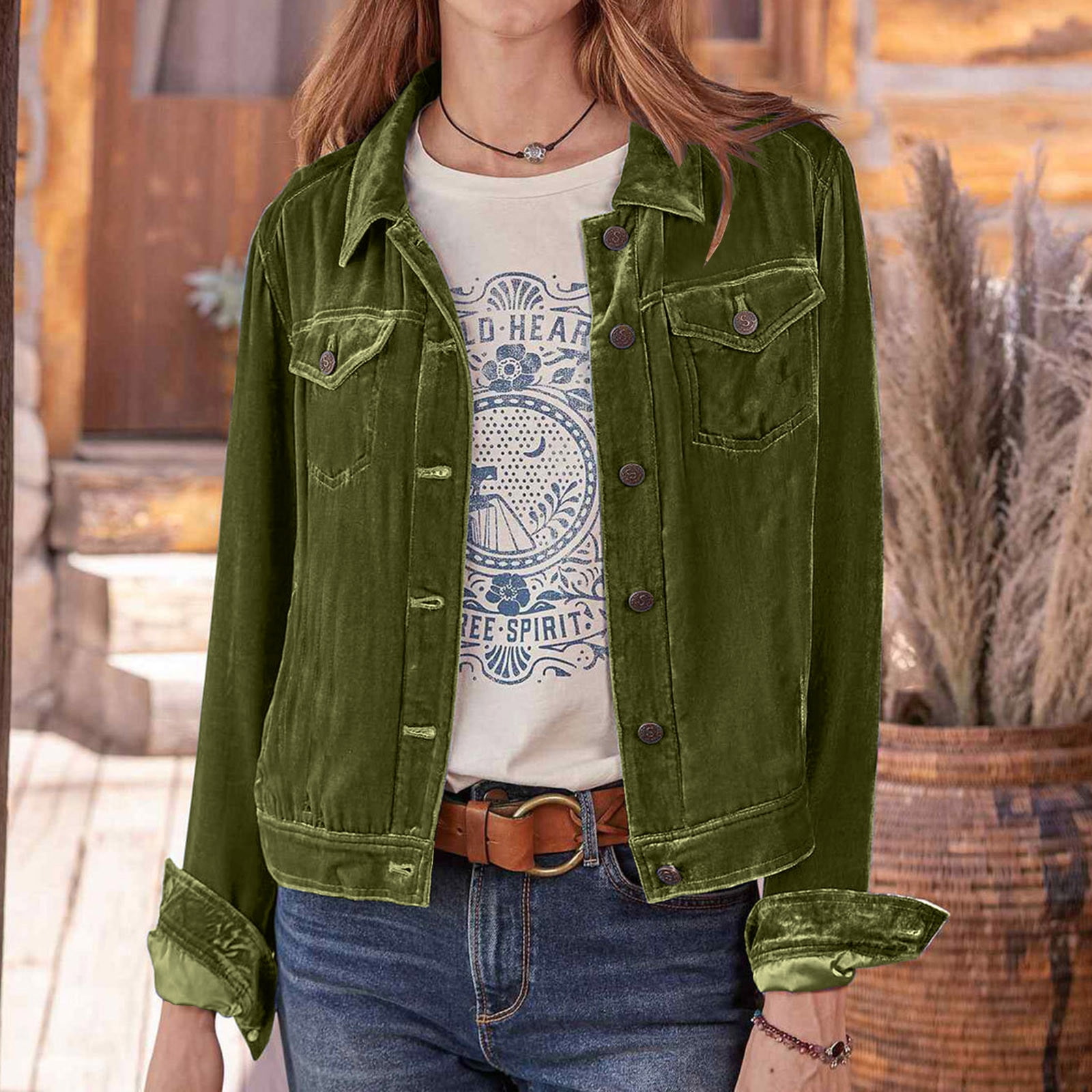 Winter Womens Gold Velvet Jacket Womens Long Sleeve Coat Winter ...