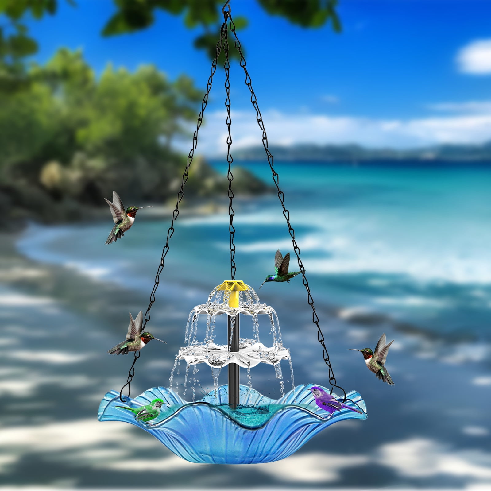 Clearance tumgatte Hummingbird Feeder Outdoor Hanging Bird Feeder Solar ...