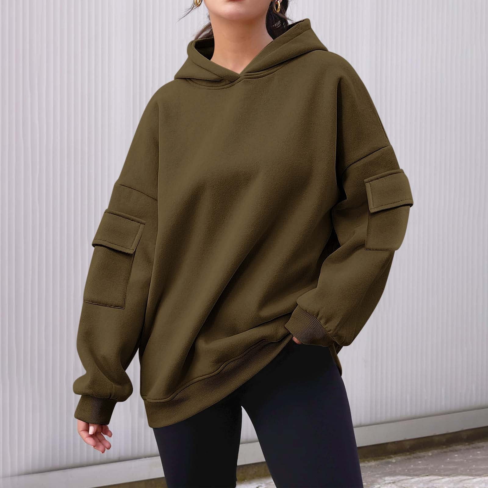 Fall Sweatshirts for Women 2024 Yuxingfu Women'S Solid Color Long ...