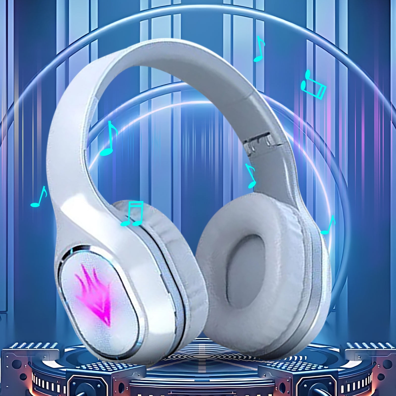 Iumwxz Headset Wireless Headset Bluetooth 5.2 Built-In Microphone Long ...