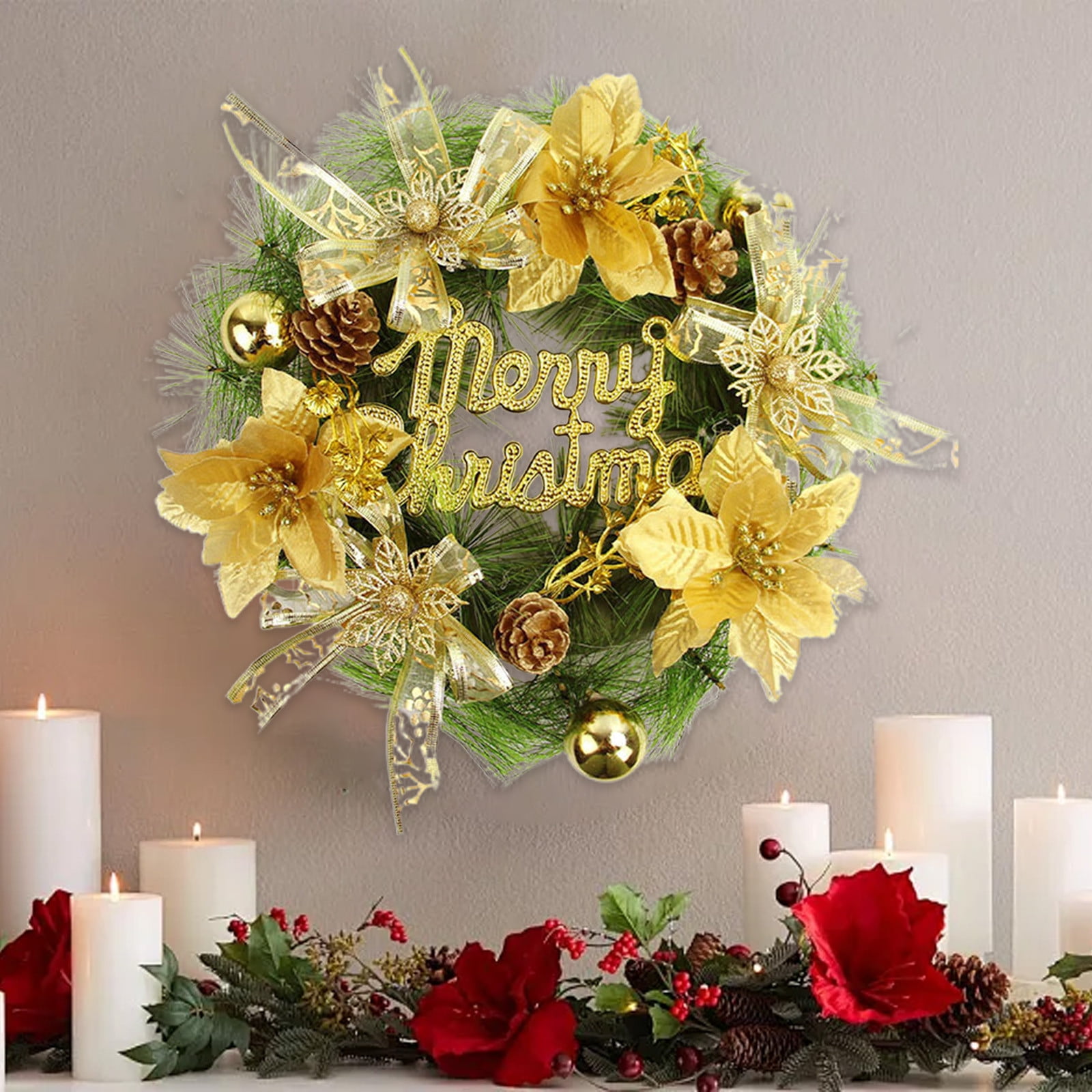 Cyber&Mondays_deals Iumwxz Christmas Wreath 30cm/11.8inches Christmas Rattan Indoor Hanging ...