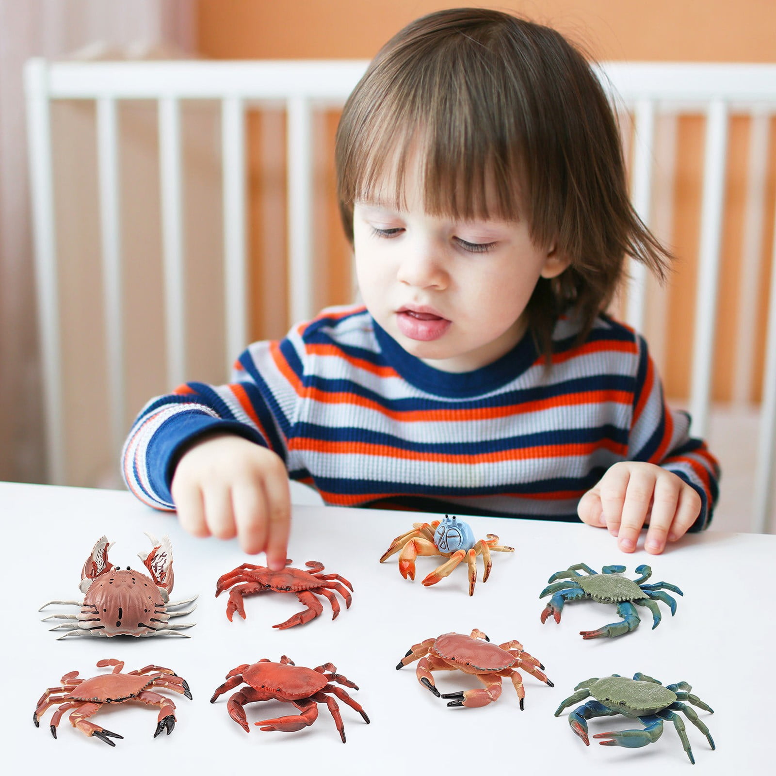 Iumwxz Deals 8pc Colorful Simulation Crab Sea Animals and Small Animals ...