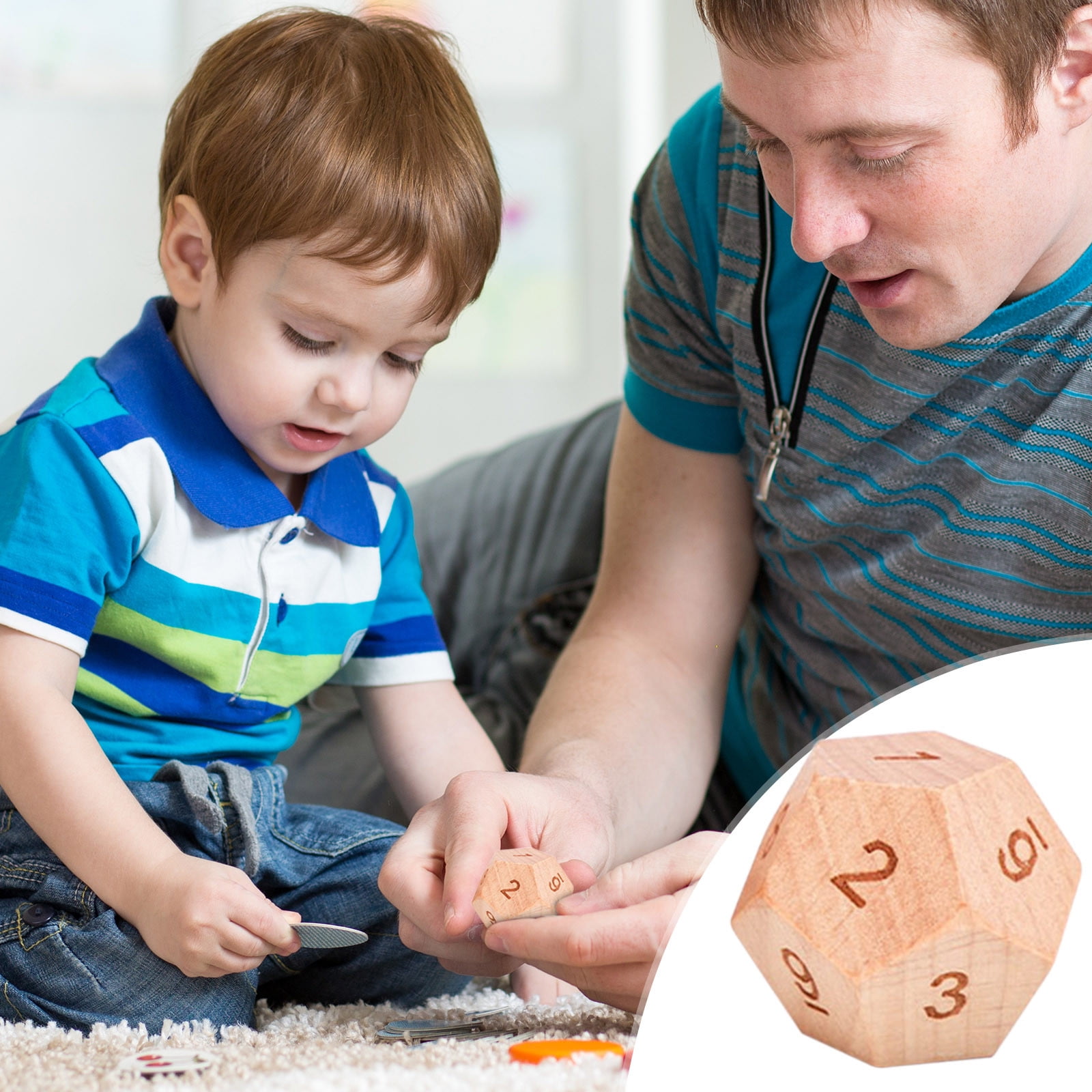 Iumwxz Fall Decor Dice Wooden 12 Sided Toys Interesting Dice Games ...