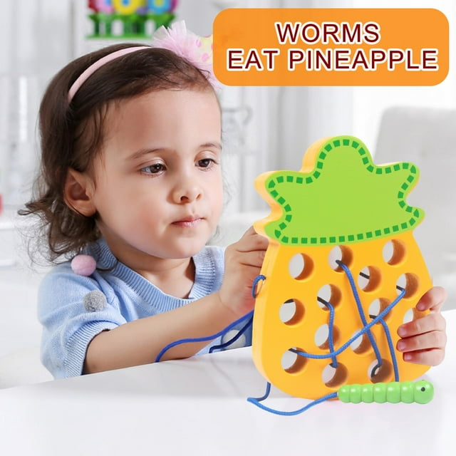 Iumwxz Holiday Deals Wooden Insect Eating Fruit Toys Baby Threading ...