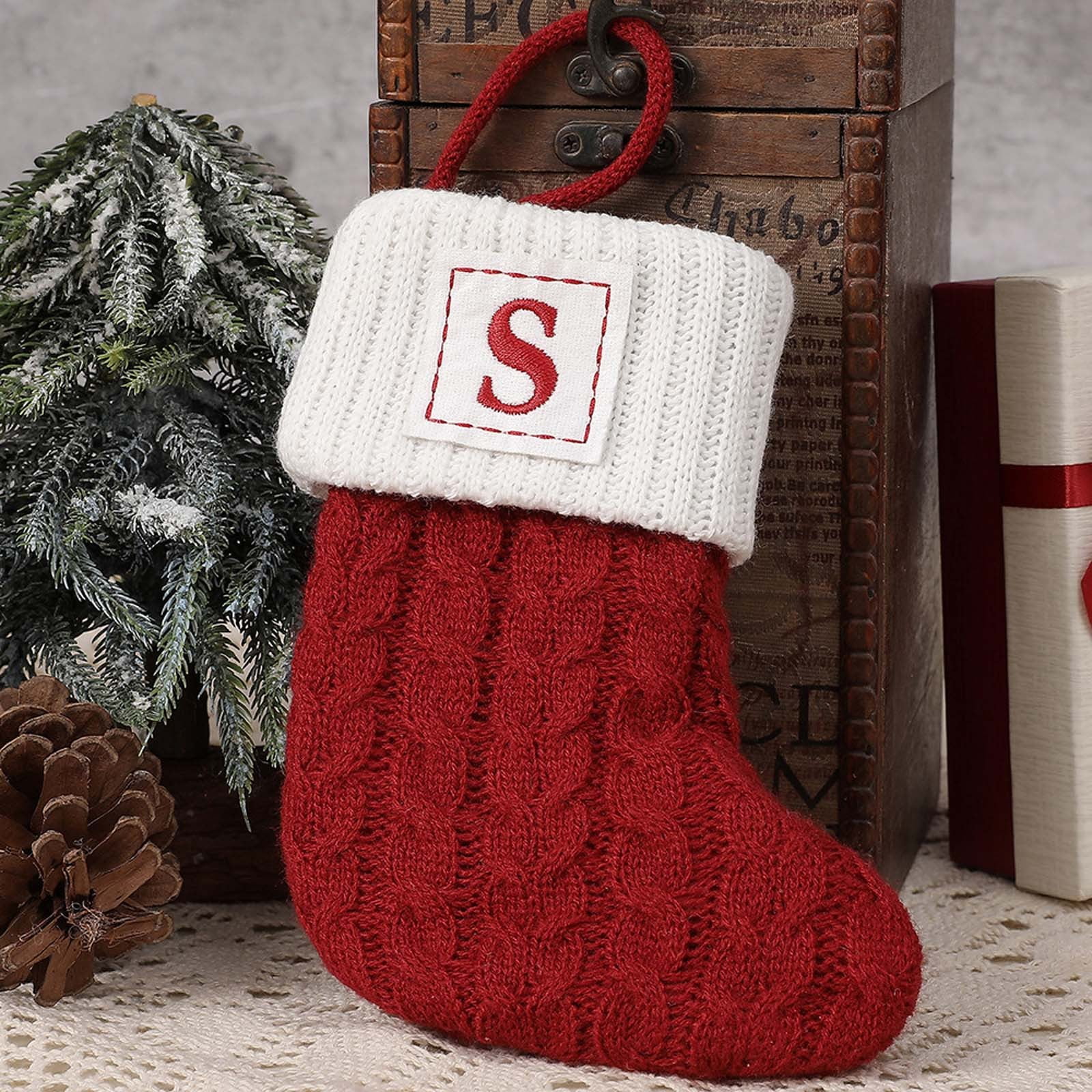 Iumwxz Initial Alphabet Christmas Stockings 7inch Letter Personalised ...