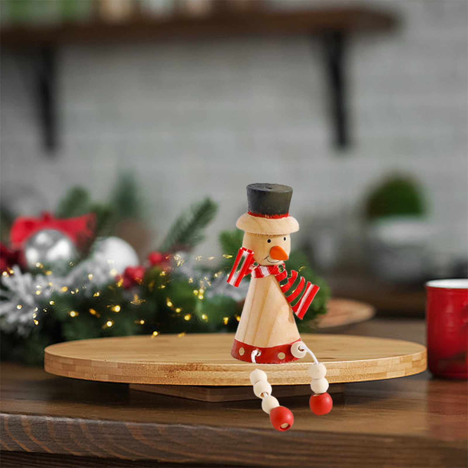 Iumwxz Reduced Price Wooden Christmas Snowman Figurine for Holiday ...