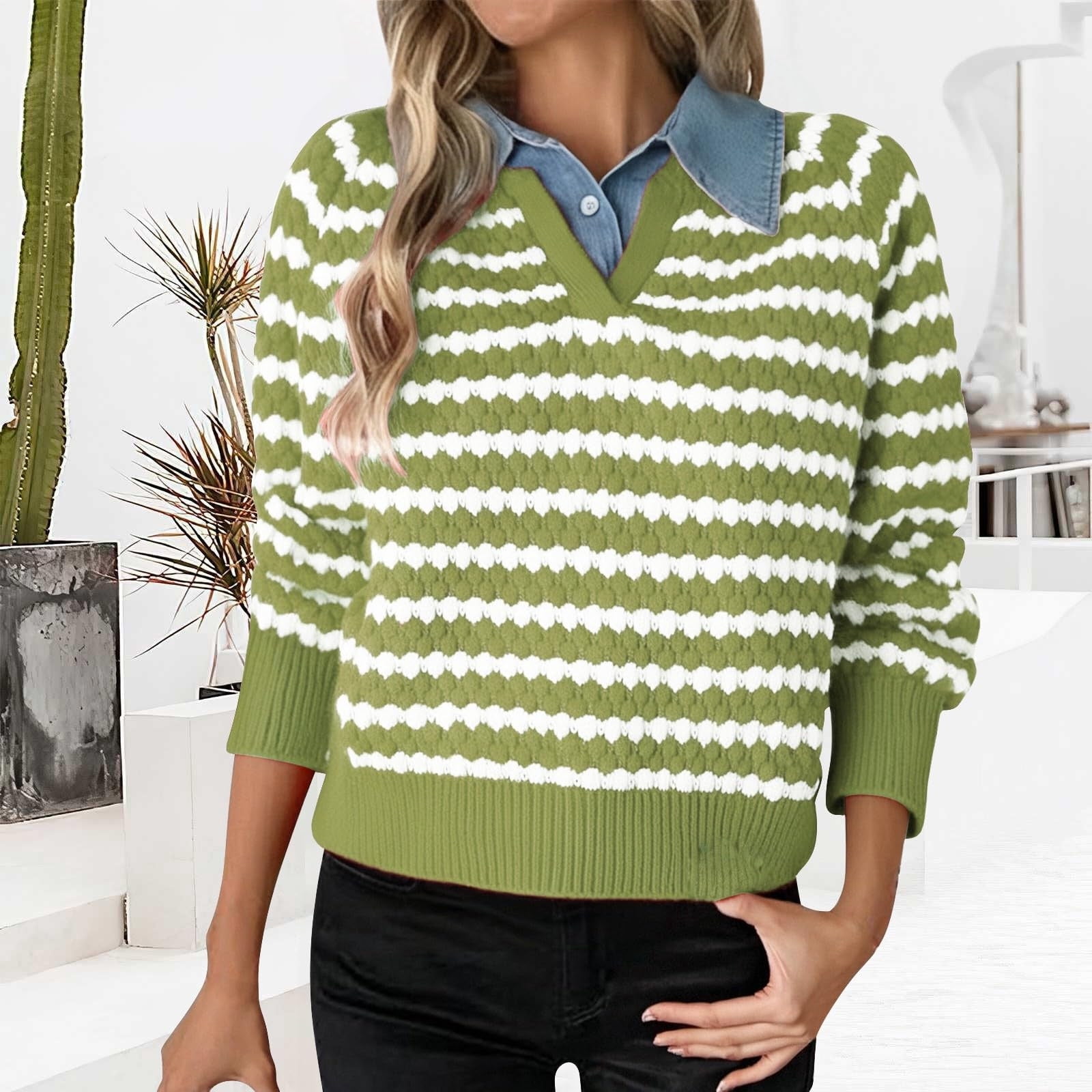 Cyber*Mondayy Chaoheng Fall Sweaters for Women 2025 Women's Denim ...