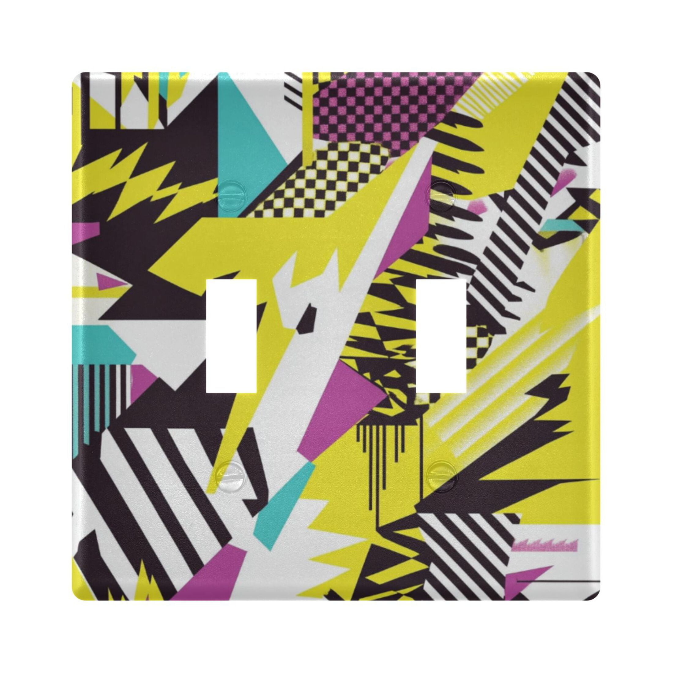 Cyber Pattern Fireproof Switch Plate with Rounded Edges 3-Hole Screws ...