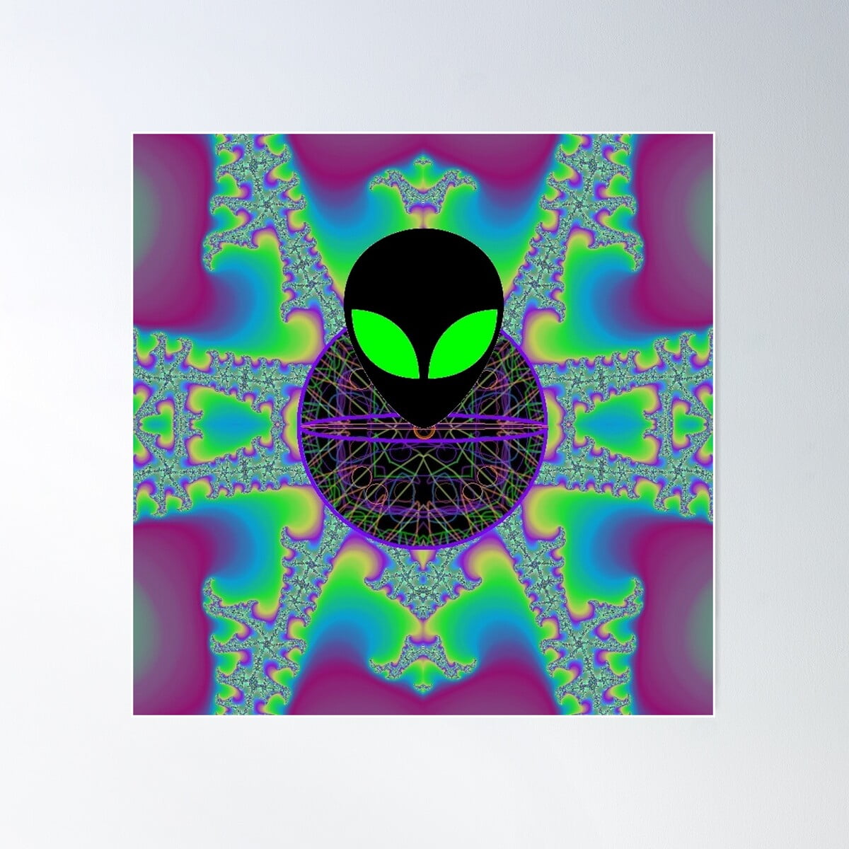 Cyber-Psy Alien ! Poster Wall Art, Modern Wall Decor For Living Room ...
