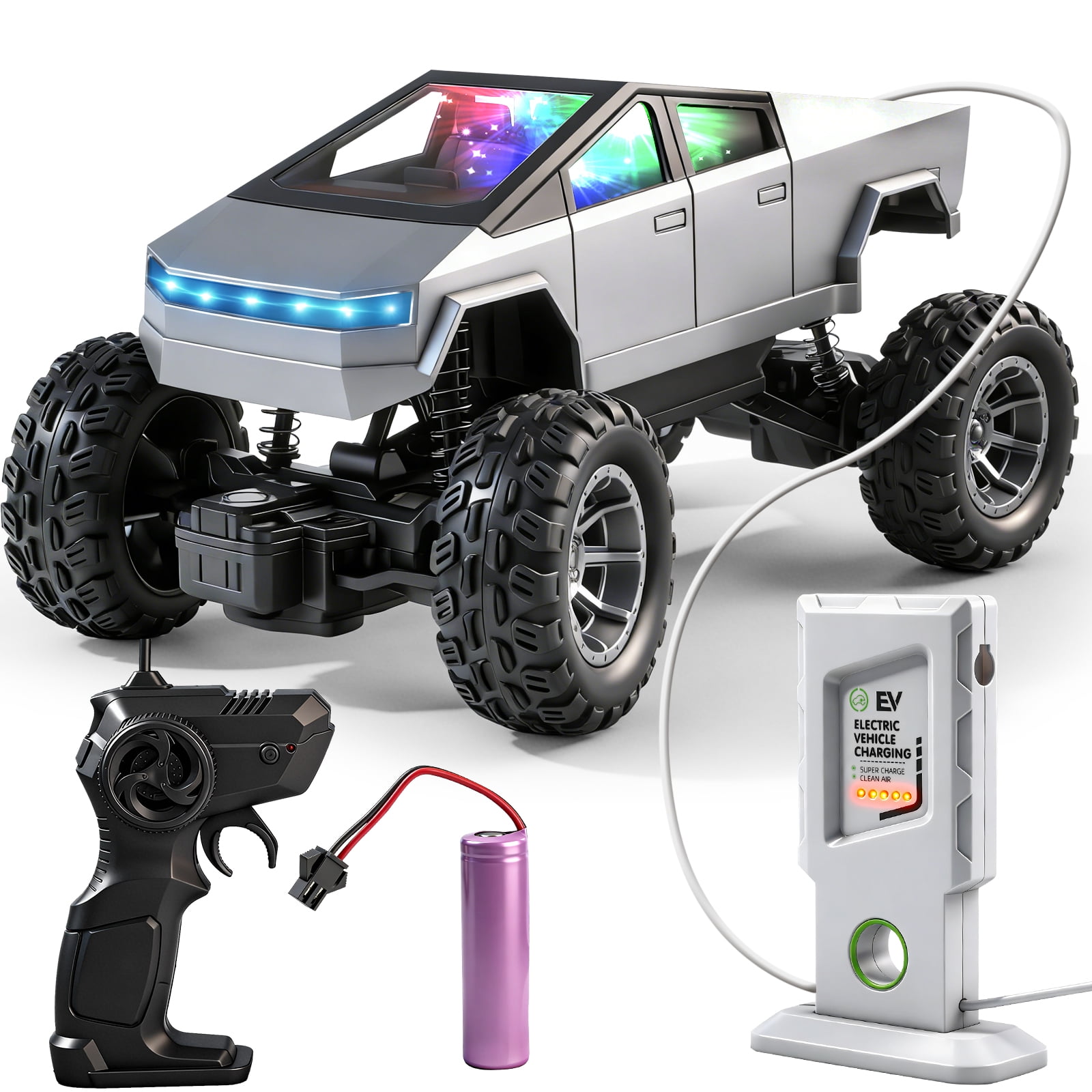 Cyber RC Off-Road Pickup Truck, Big Tires Electric Remote Control Car ...