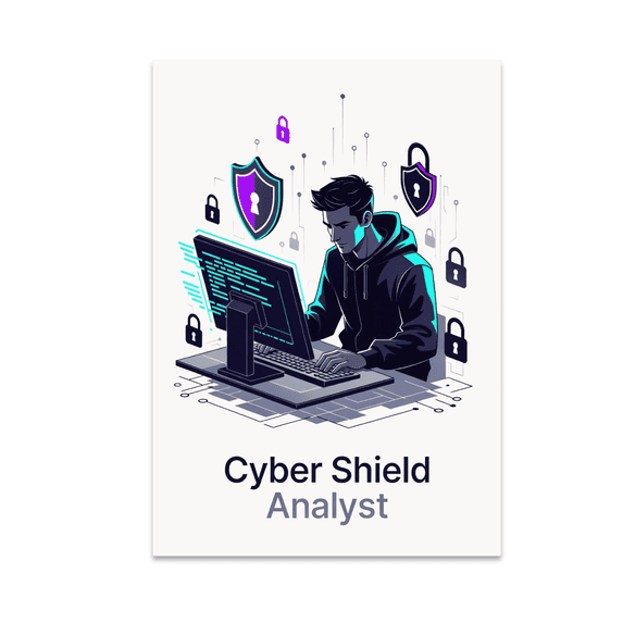 Cyber Shield Analyst Wall Art - IT Security Enthusiast - 13x19 Poster ...