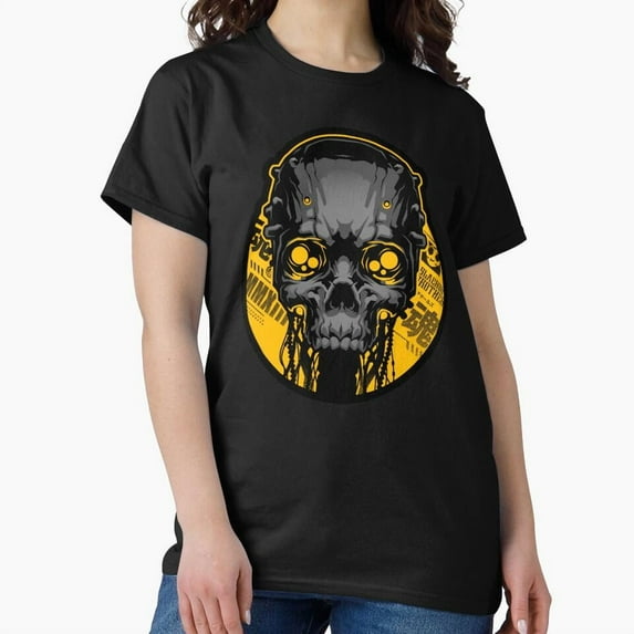 Cyber Skeleton Head Sci-Fi Goth Aesthetic H38673 Unisex T-Shirt, Up to ...
